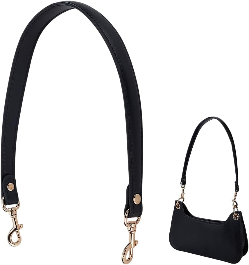 Black Genuine Leather Purse Strap Leather Bag Handle Replacement Purse ...