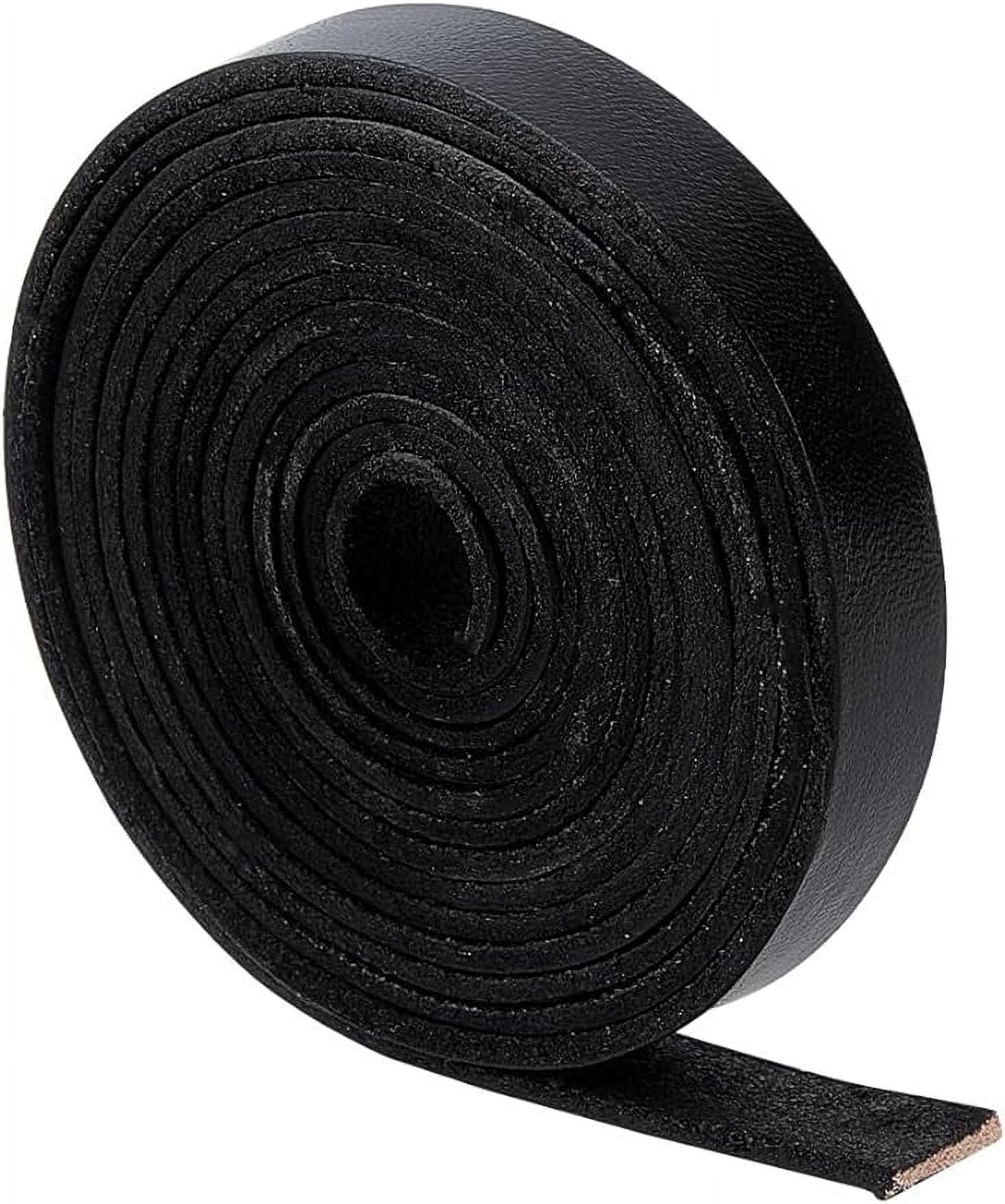 Black Genuine Leather Strips 0.5"/12.5mm x 79"/2m Full Grain Buffalo ...