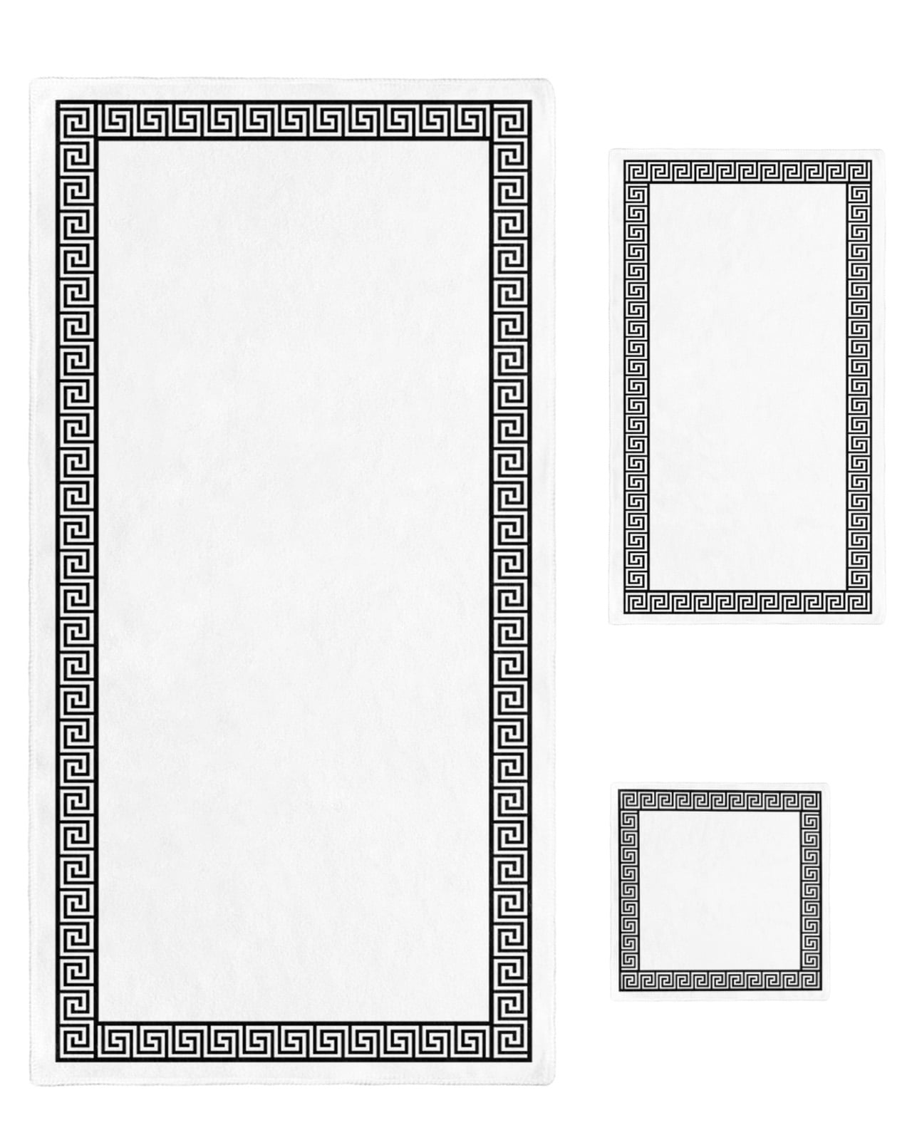 Black Geometric Bath Towels for Bathroom Set,Luxury Microfiber Towels ...