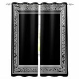 Black Geometric Blackout Curtains 39 Inches Long, Country Farm ...