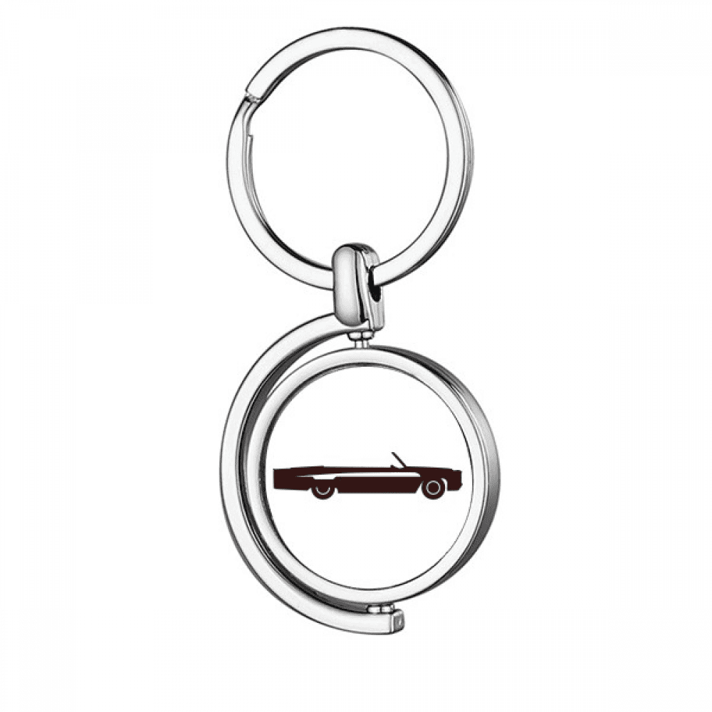 Black Geometric Classic Cars Outline Rotating Keychain Metal Keyring ...