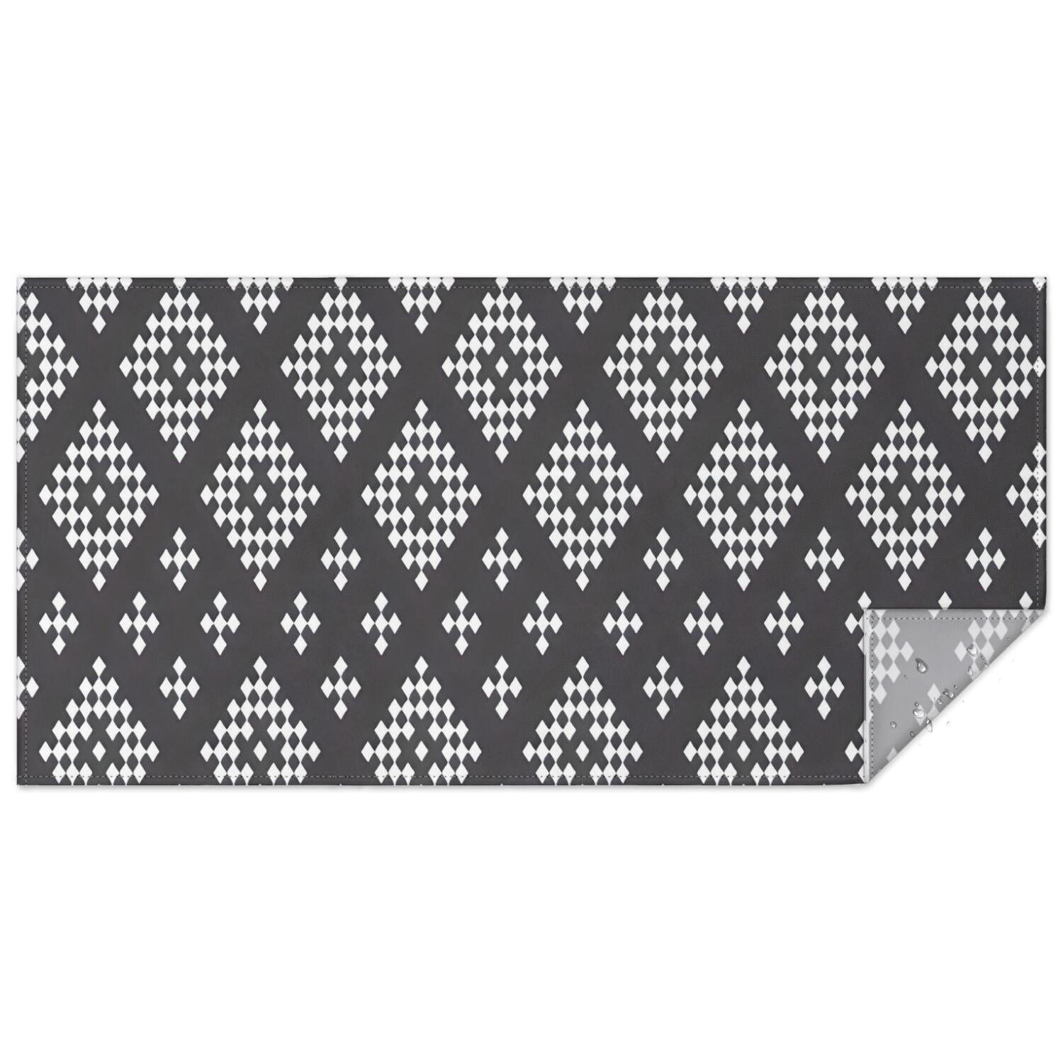 Black Geometric Diamond Dot Pattern Rectangle Tablecloth 60"x120 ...