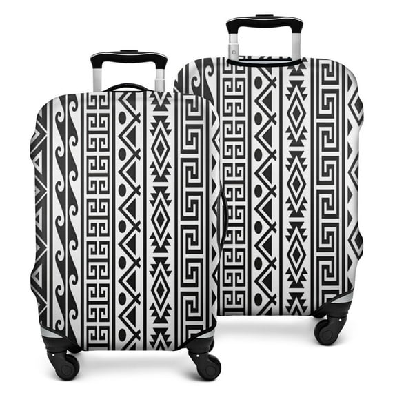 Black Geometric Diamond Wave Pattern Luggage Cover Fashion Suitcase ...