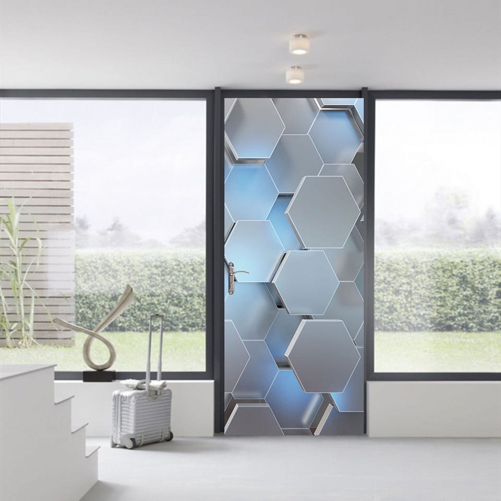 Black Geometric Door Sticker Self Stick Wallpaper Waterproof Renovation ...