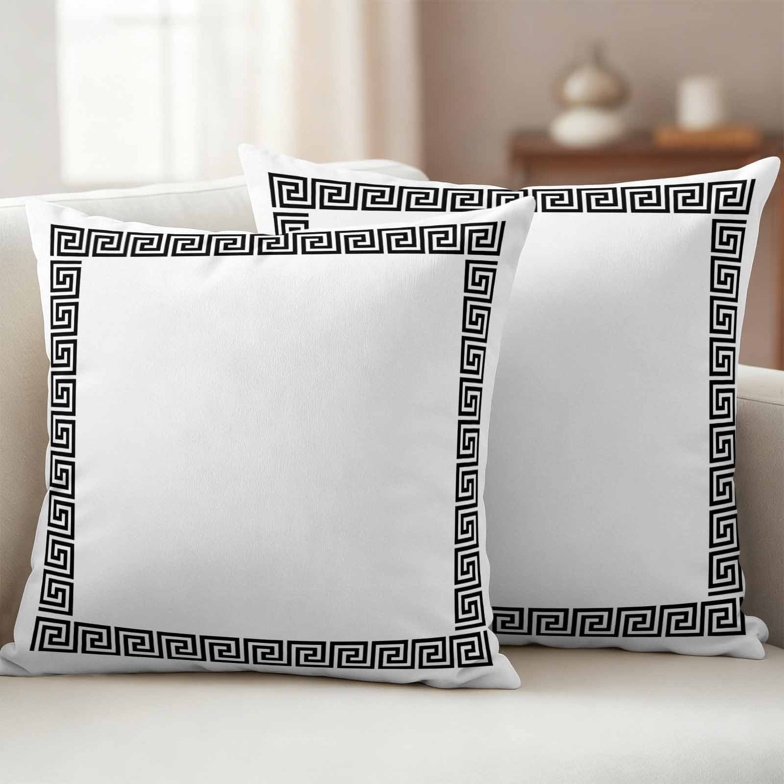 Black Geometric Outdoor Waterproof Throw Pillow Covers 20x20 Set of 2 ...