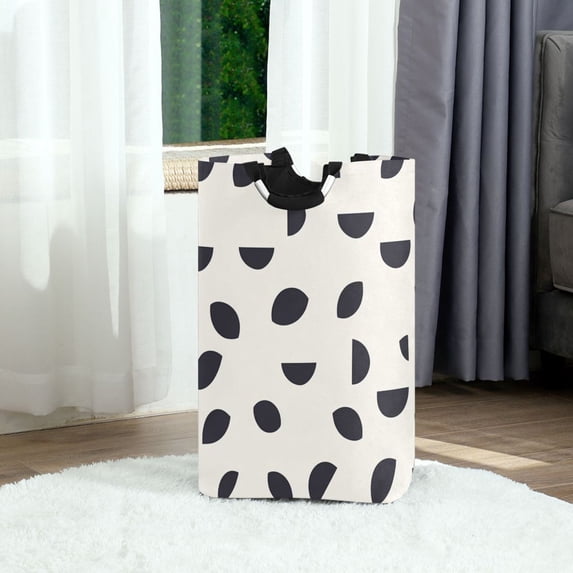 Black Geometric Pattern Foldable Laundry Hamper 12.6x11x22.7in with ...