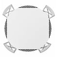 Black Geometric Round Tablecloth for 55-60 Inch Tables,Fitted Table ...
