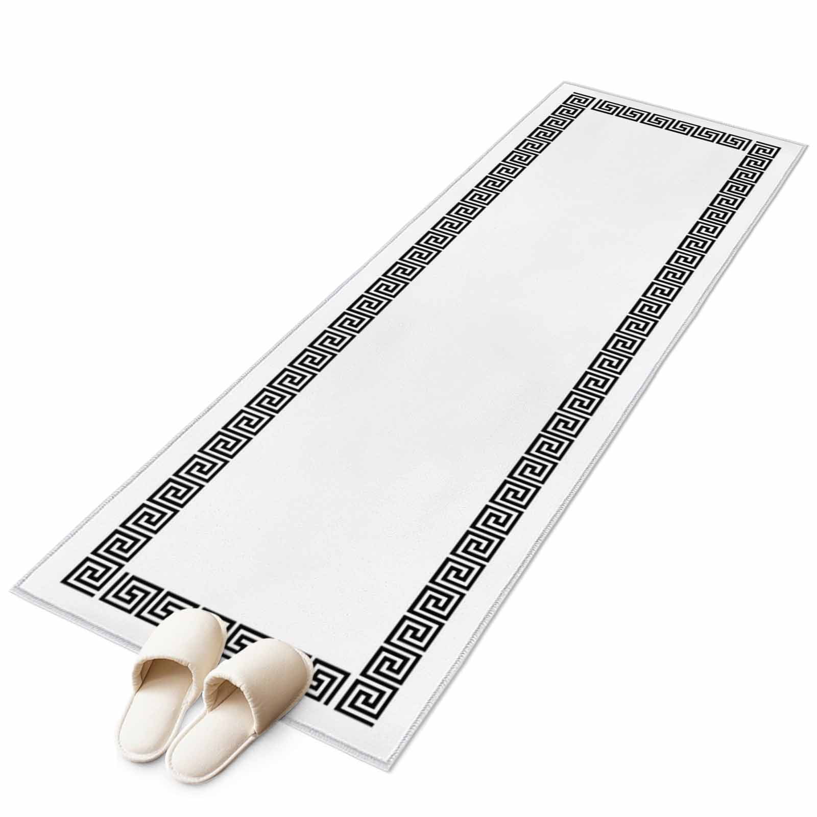 Black Geometric Runner Rug 2x6 FT, Non Slip Hallway Carpet, Modern ...