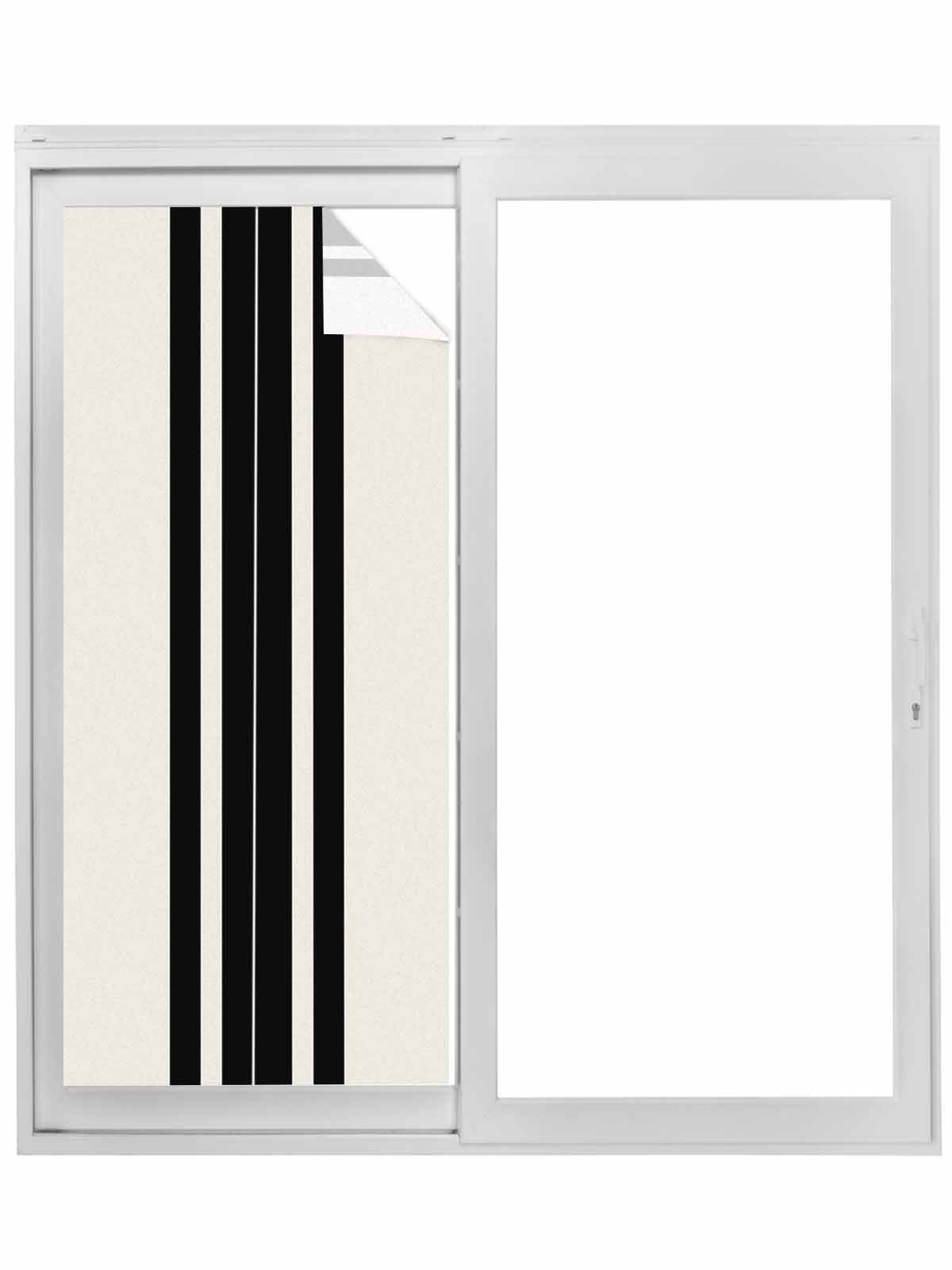 Black Geometric Stripe, Window Privacy Film, Abstract Farmhouse Style ...