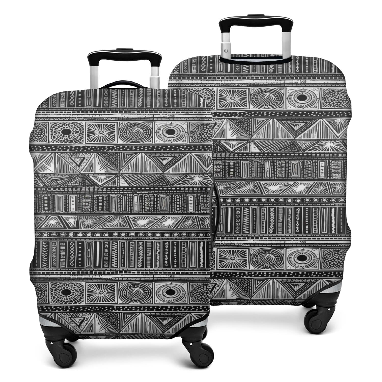 Black Geometric Striped Pattern Luggage Cover Fashion Suitcase Cover ...