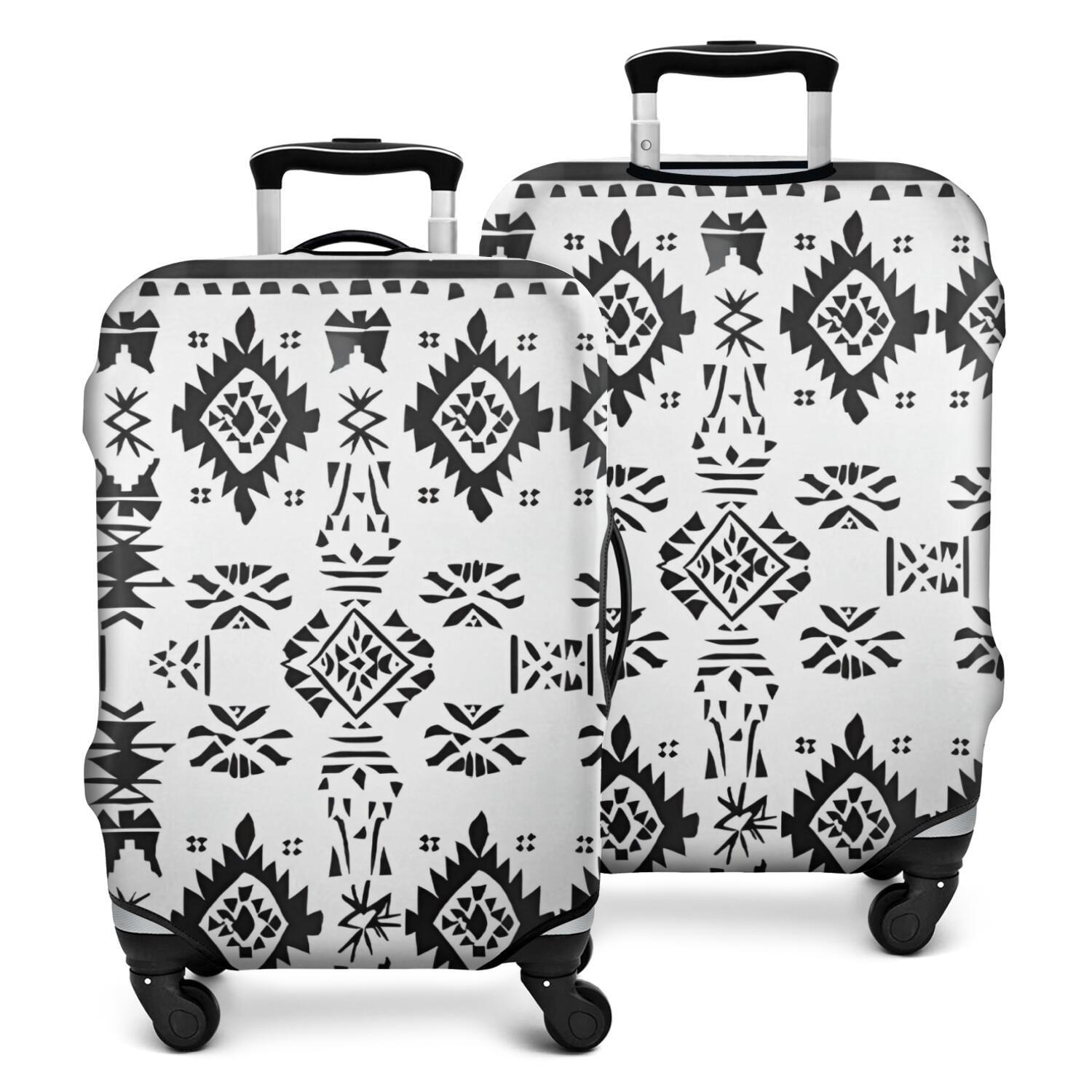 Black Geometric Triangle Diamond Pattern Luggage Cover Fashion Suitcase ...