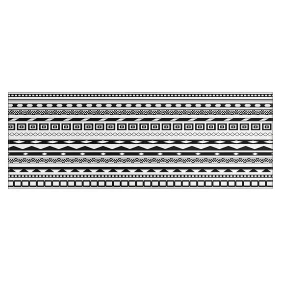 Black Geometric Triangle Striped Pattern Kitchen Rug Mat,Kitchen Runner ...