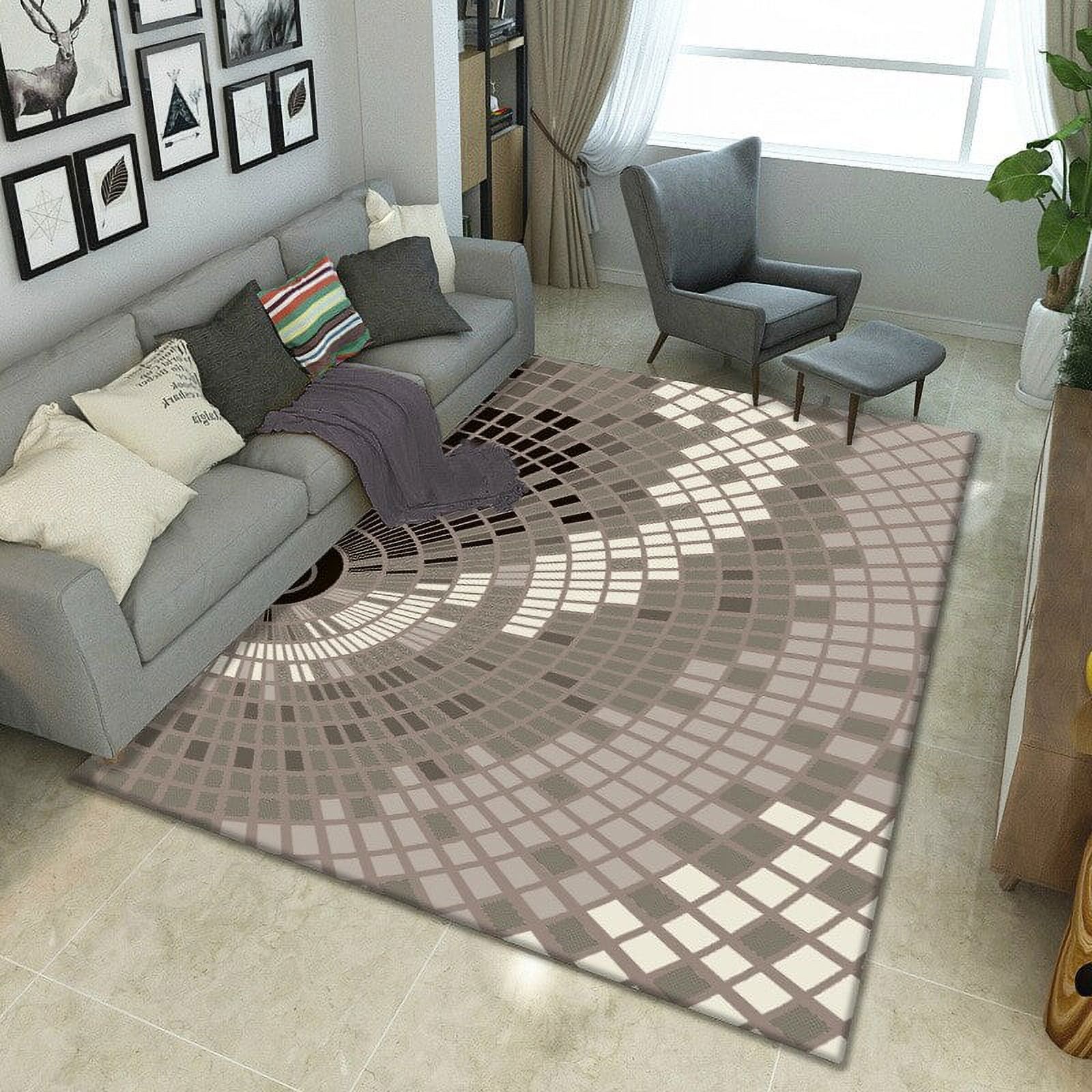 Black Geometry Entrance Doormat Carpet for Living Room Bedroom Anti ...