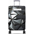 Black Geometry Travel Luggage Cover, Travel-Themed Suitcase Protector ...