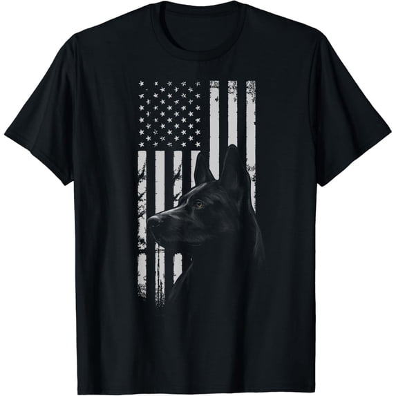 Black German Sheperd Usa American Flag Dog T Shirt - Walmart.com