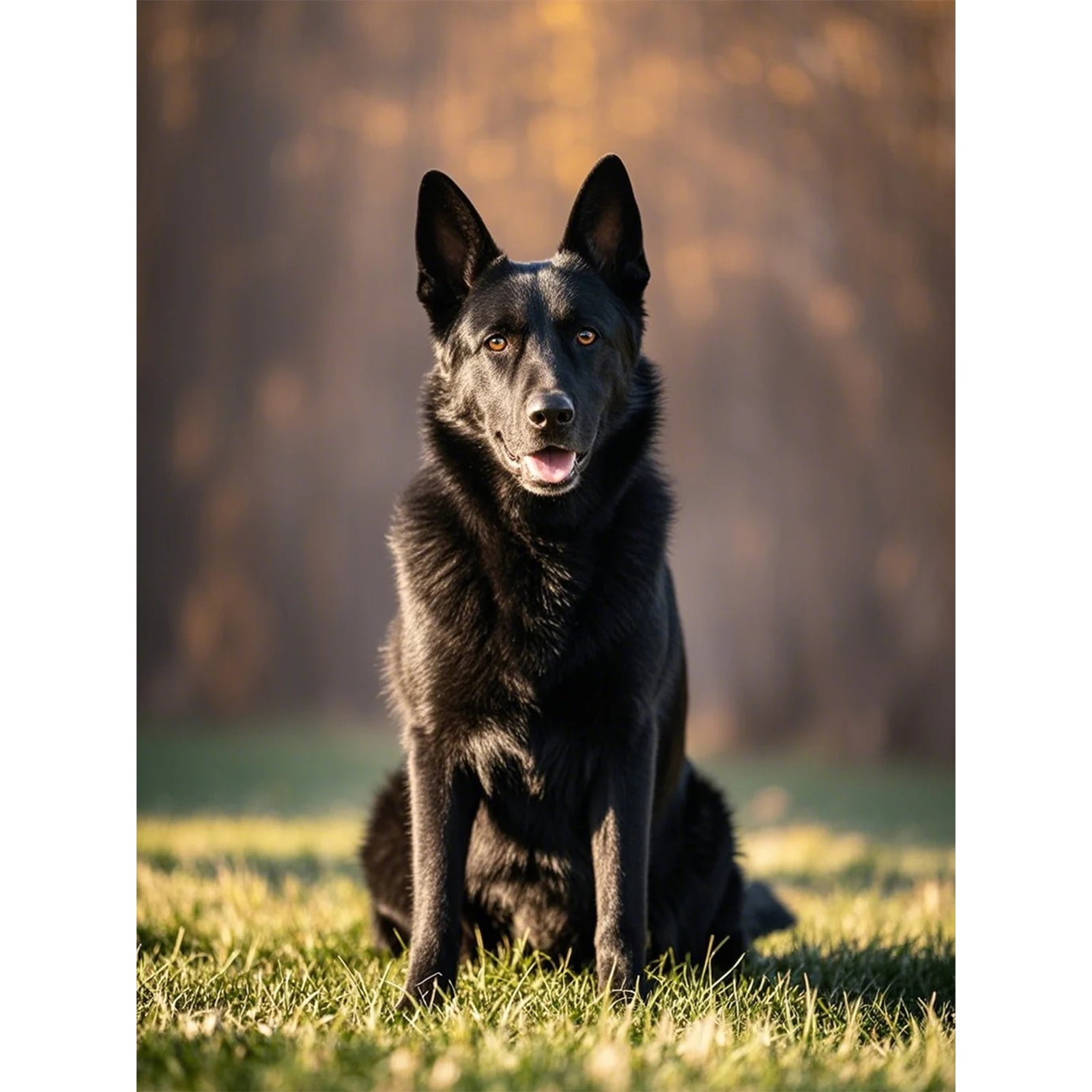 Black German Shepherd Dog Diamond Dots DIY Kits 5D Diamond Art Painting ...