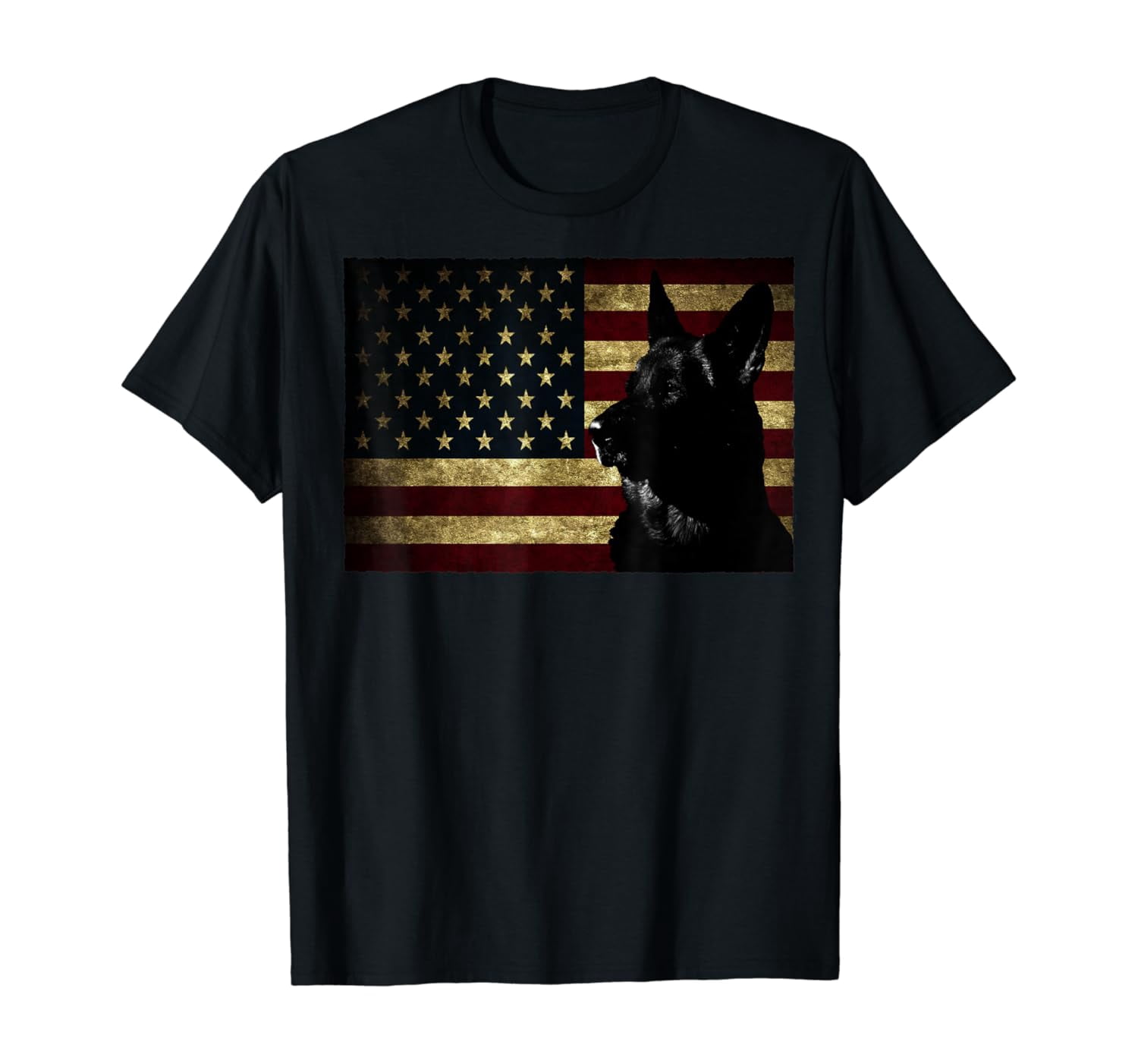 Black German Shepherd Shirt American Flag 4Th July Gsd Dog T-Shirt ...