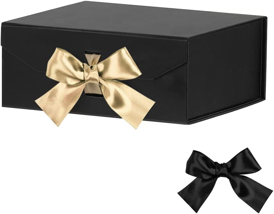 Black Gift Box 8x7x3.3 Inches, Luxury Gift Box with Ribbon, Empty Box ...