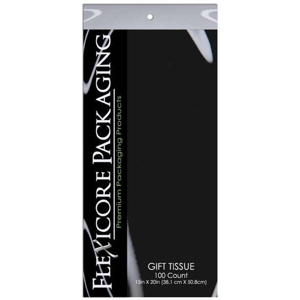 Black Gift Wrap Tissue Paper 15in X 20in - 100 Sheets - Walmart.com