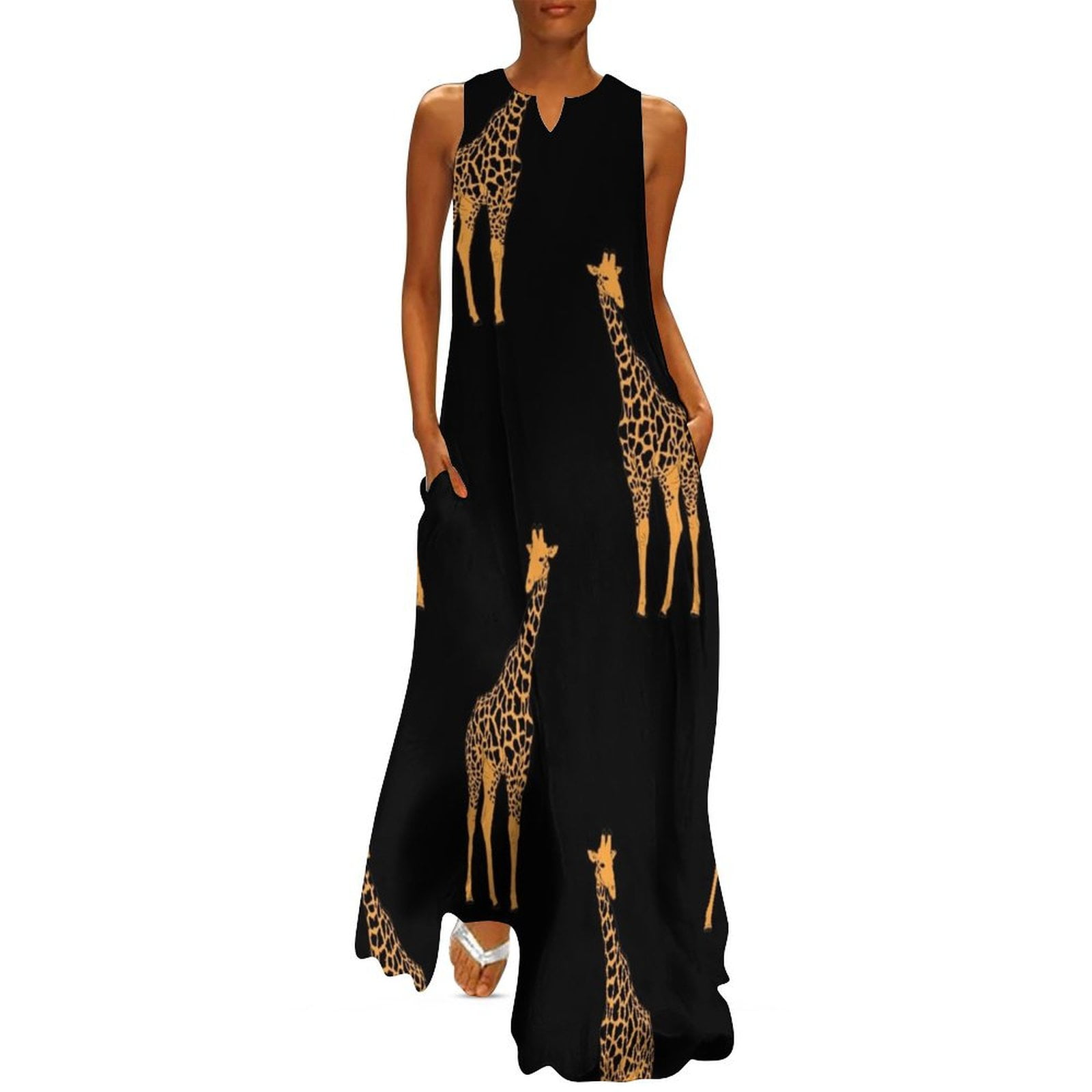 Black Giraffes Long Dress elegant chic wedding evening dresses women"s ...