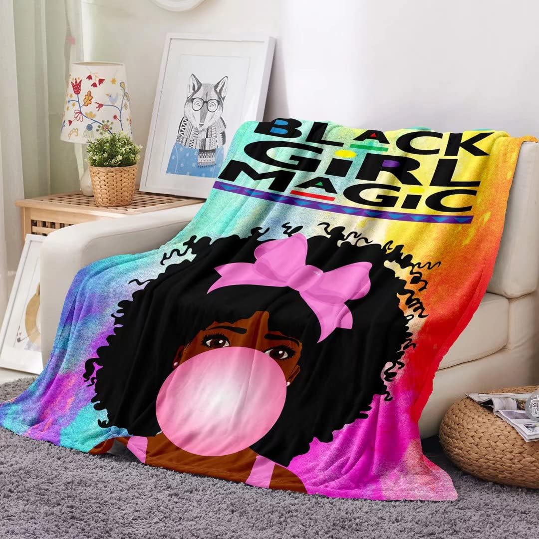 Black Girl Blanket 50x60,African American Ballerina Girls Fleece Throw ...