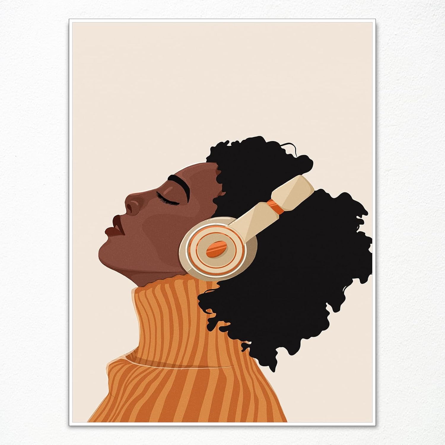 Black Girl Canvas Wall Art, African American Art Wall Decor, Beautiful ...