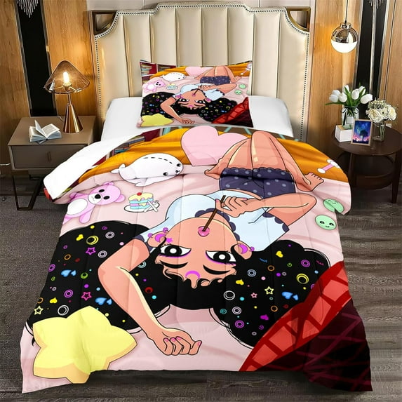 Black Girl Comforter Set - Twin Bedding Set for Girls with 1 Comforter ...