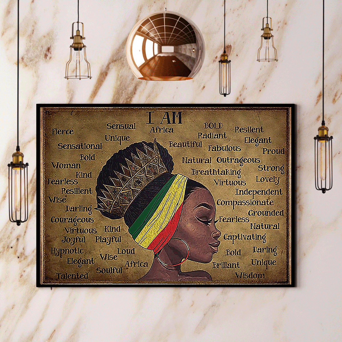Black Girl I Am Africa Paper Poster No Frame Matte Wall Art Decor 11 x ...