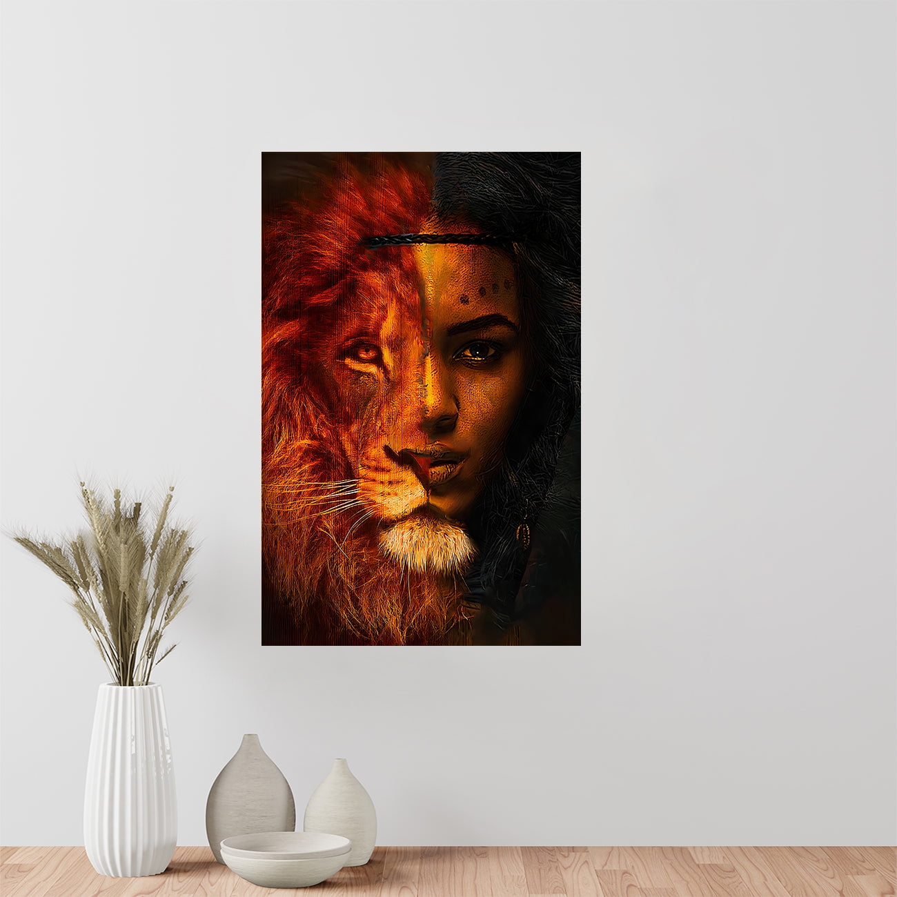 Black Girl Lion African American Art Poster Black Queen African ...