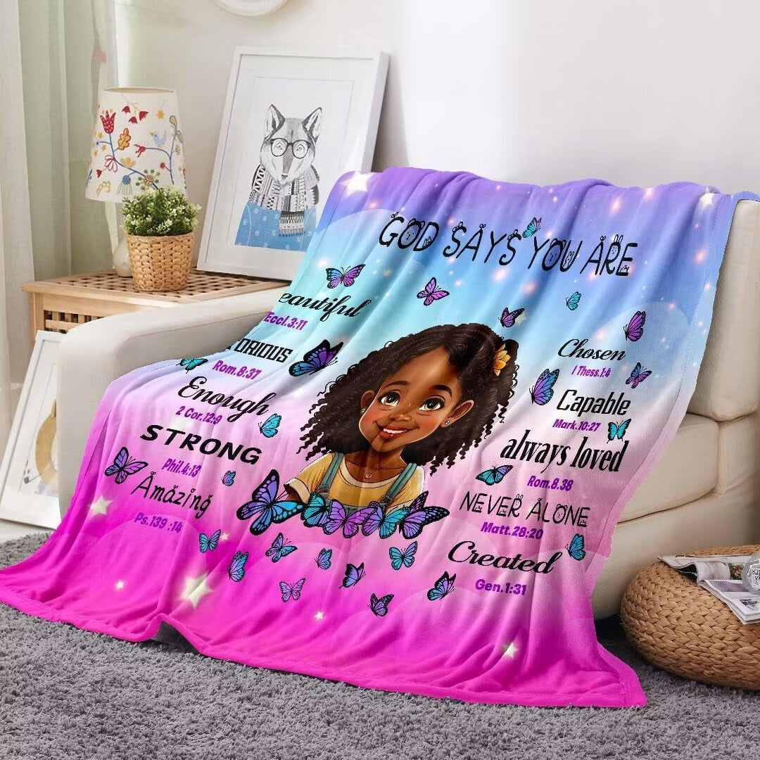 Black Girl Magic Blanket 50x60,Girls Blanket Soft Plush Soft Fleece ...