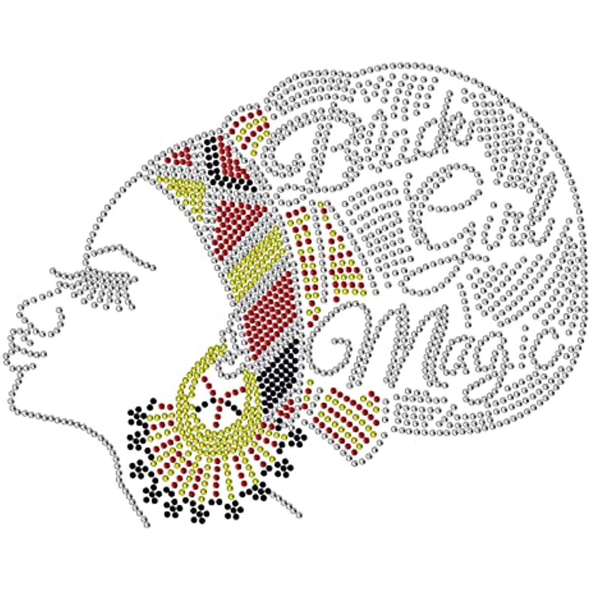 Black Girl Magic Rhinestone Iron on Hotfix Heat Transfer Decal Colorful ...