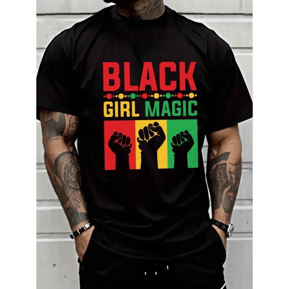 Black Girl Magic mens black All-season fitness tops, stylish athletic ...