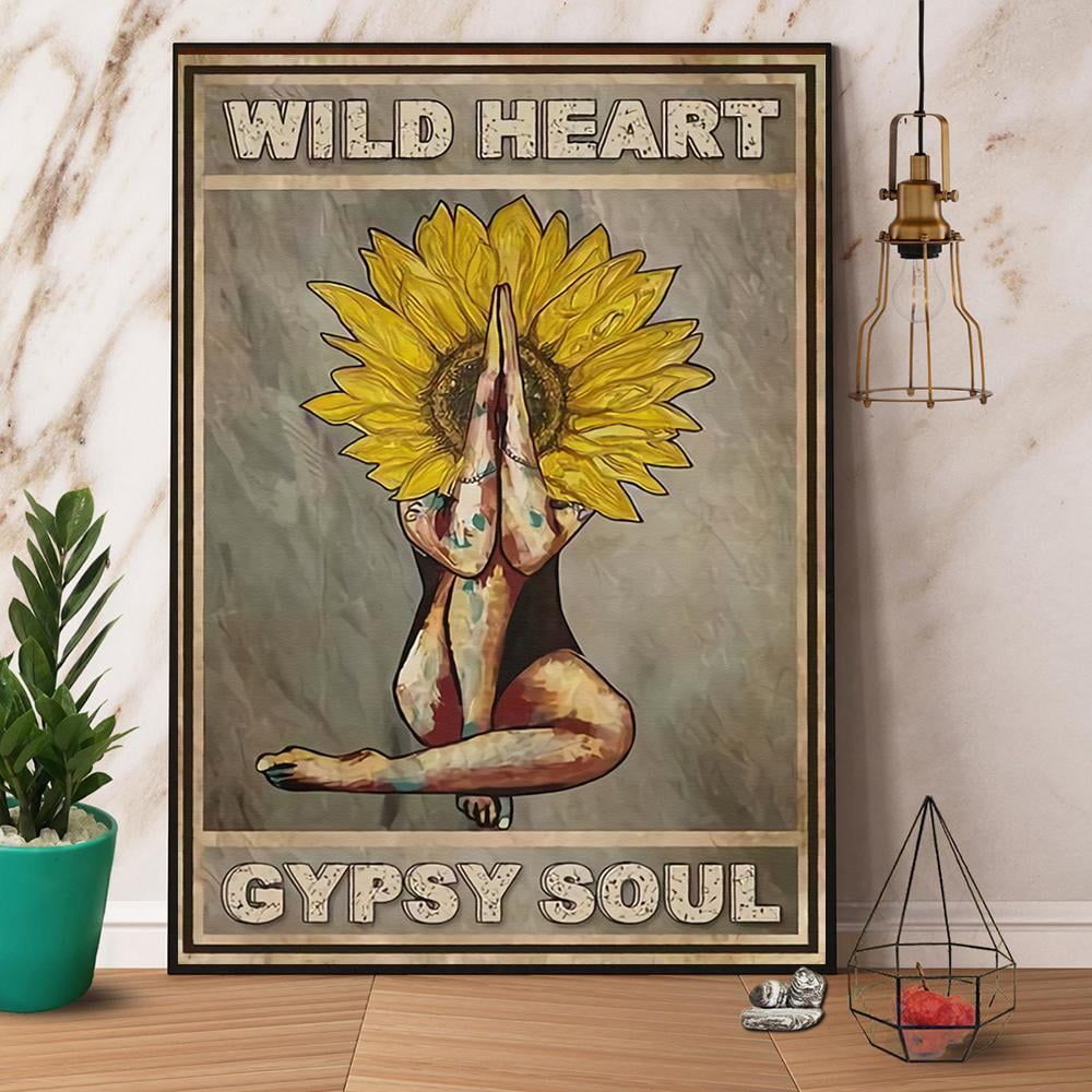 Black Girl Praying Sunflower Wild Heart Gypsy Soul Paper Poster No ...
