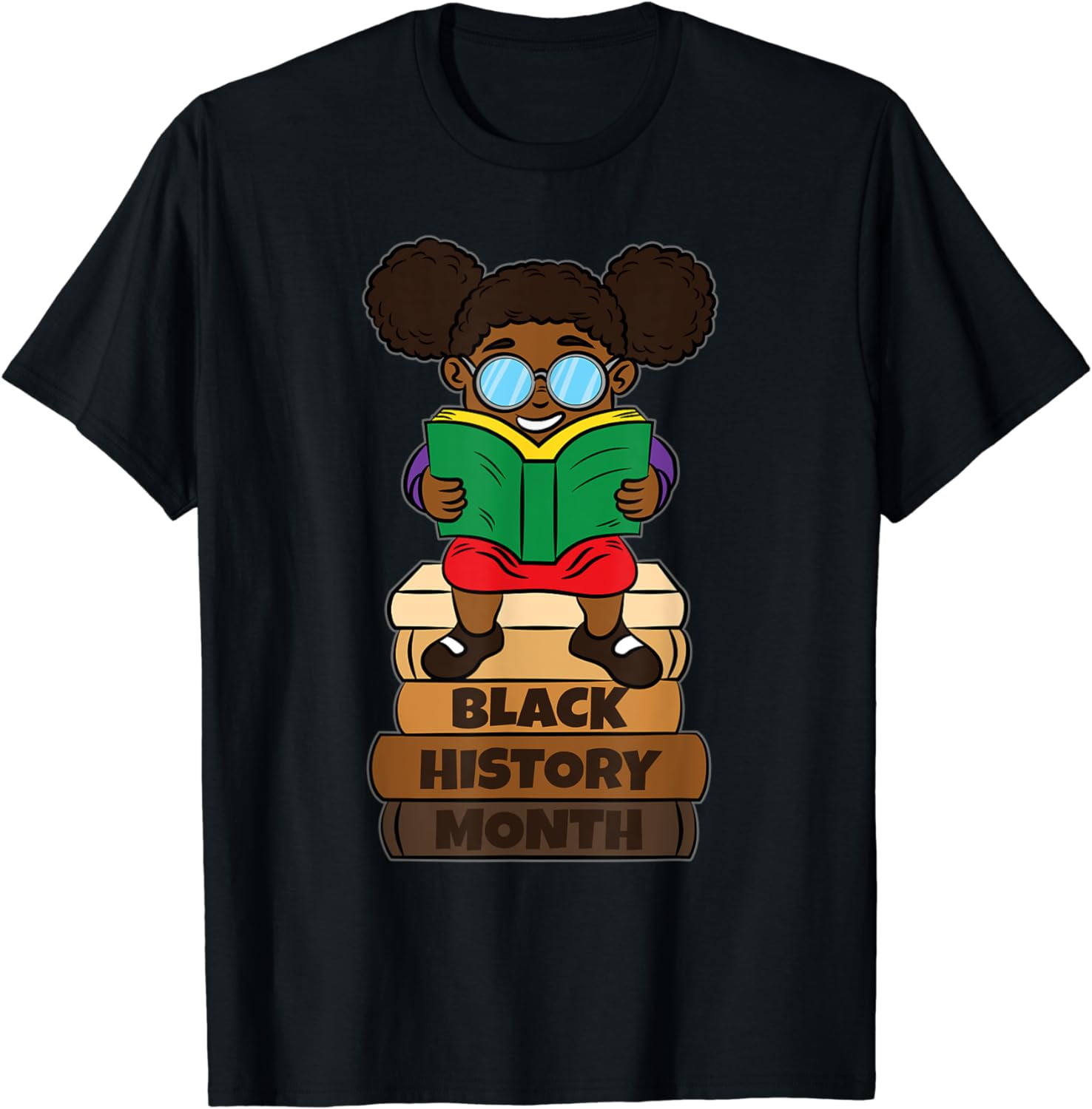 Black Girl Reading Books Black History Month BLM Melanin T-Shirt ...