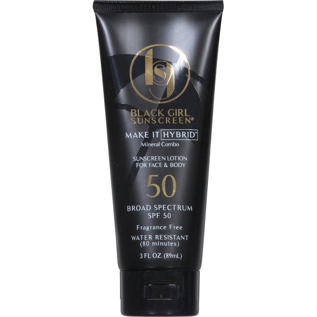 Black Girl Sunscreen SPF 50, Hybrid Mineral Combo Face Sunblock Lotion ...