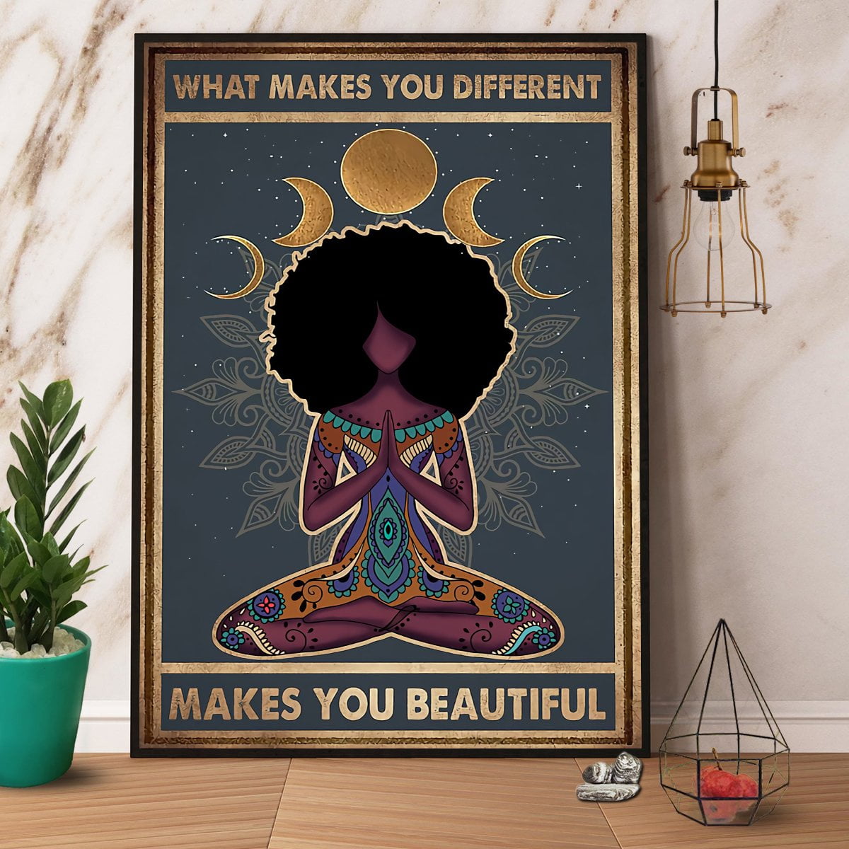Black Girl Yoga What Makes You Different Makes You Beautiful Paper ...