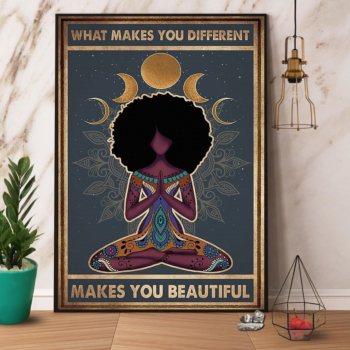 Black Girl Yoga What Makes You Different Makes You Beautiful Satin ...