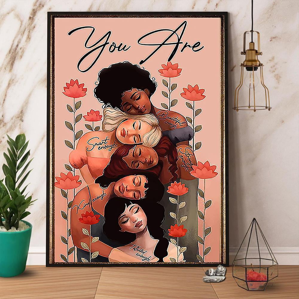 Black Girl You Are Beautiful Enough Satin Poster Wall Art Decor 24 x 36 ...