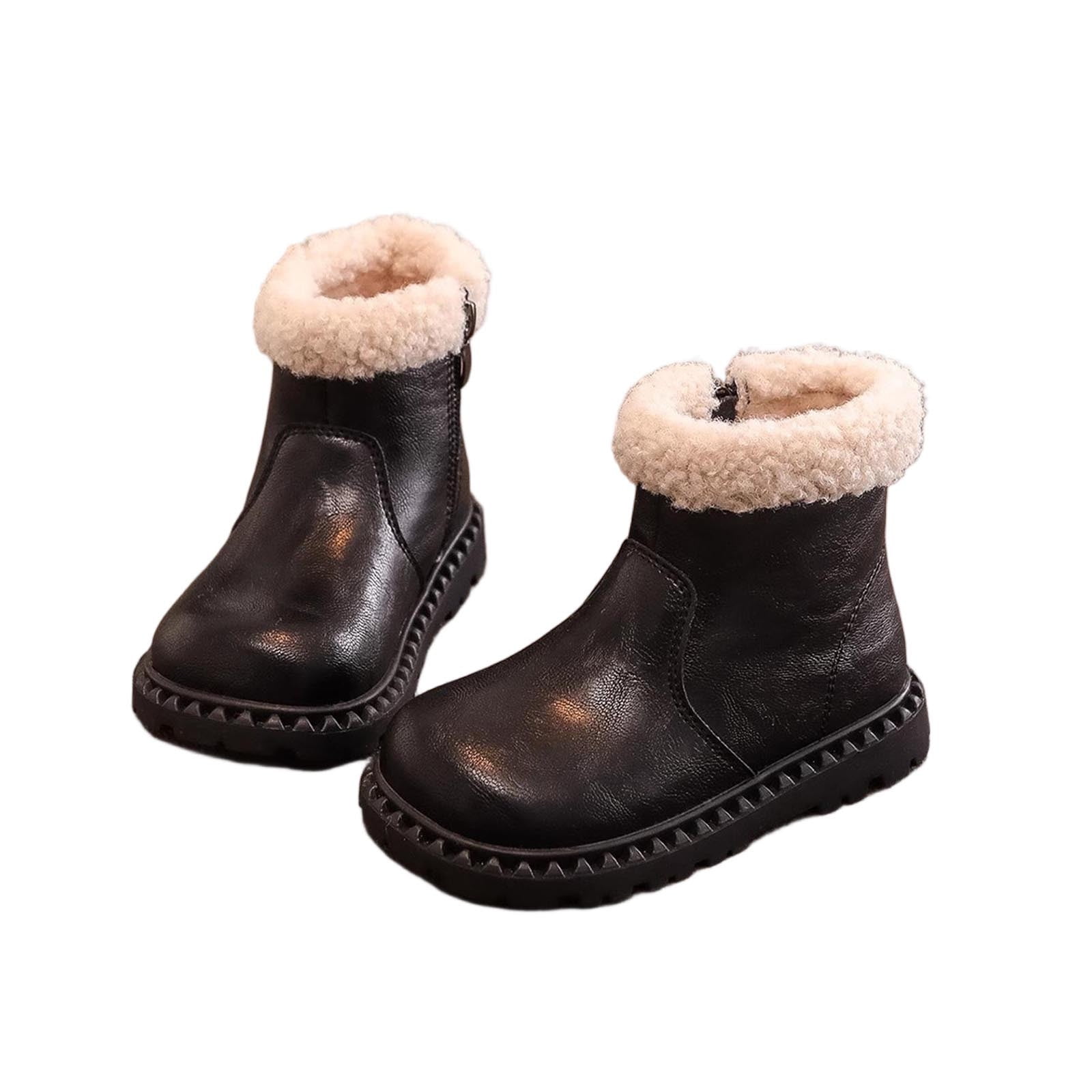 Black Girls Casual Short Boots With Round Toe Heeled British Style, For ...