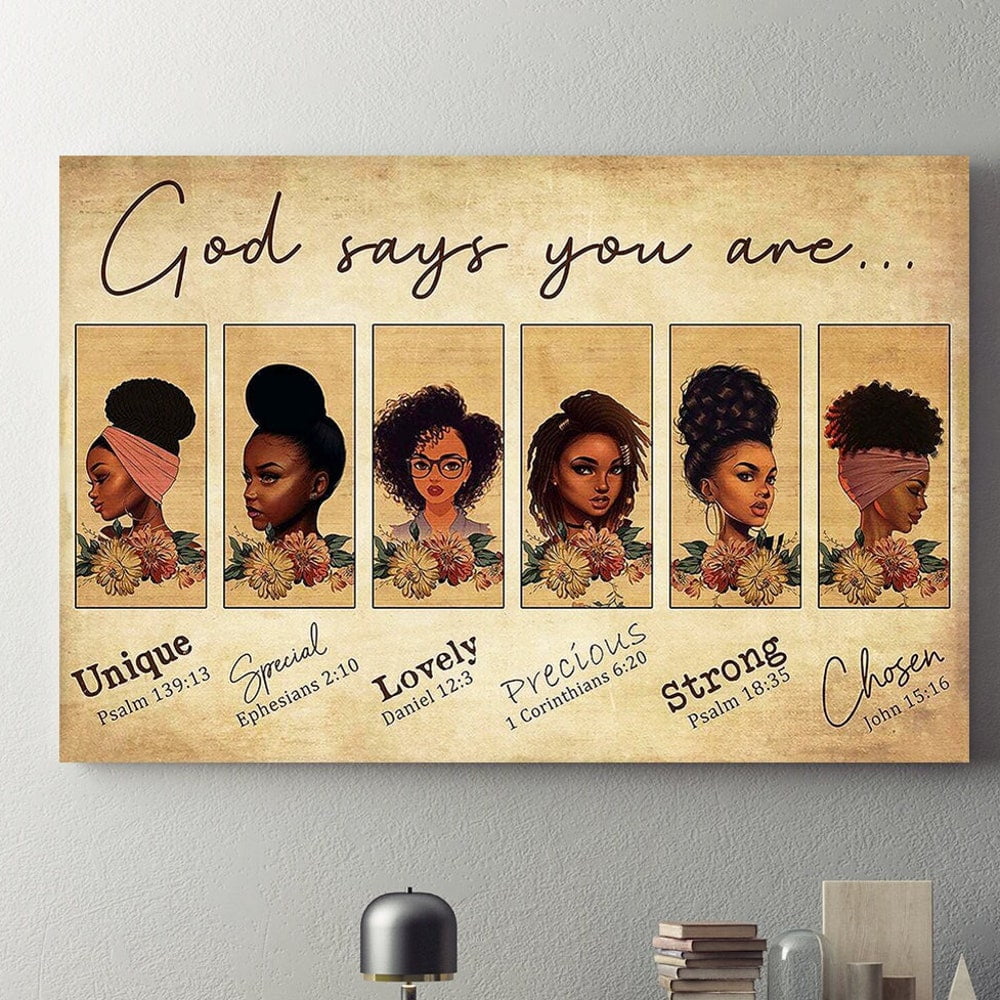 Black Girls God Says You Are Afro Queens Vintage Poster, Black Women ...