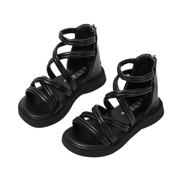 Black Girls Platform Sandals With Sparkle Details And Durable Sole ...