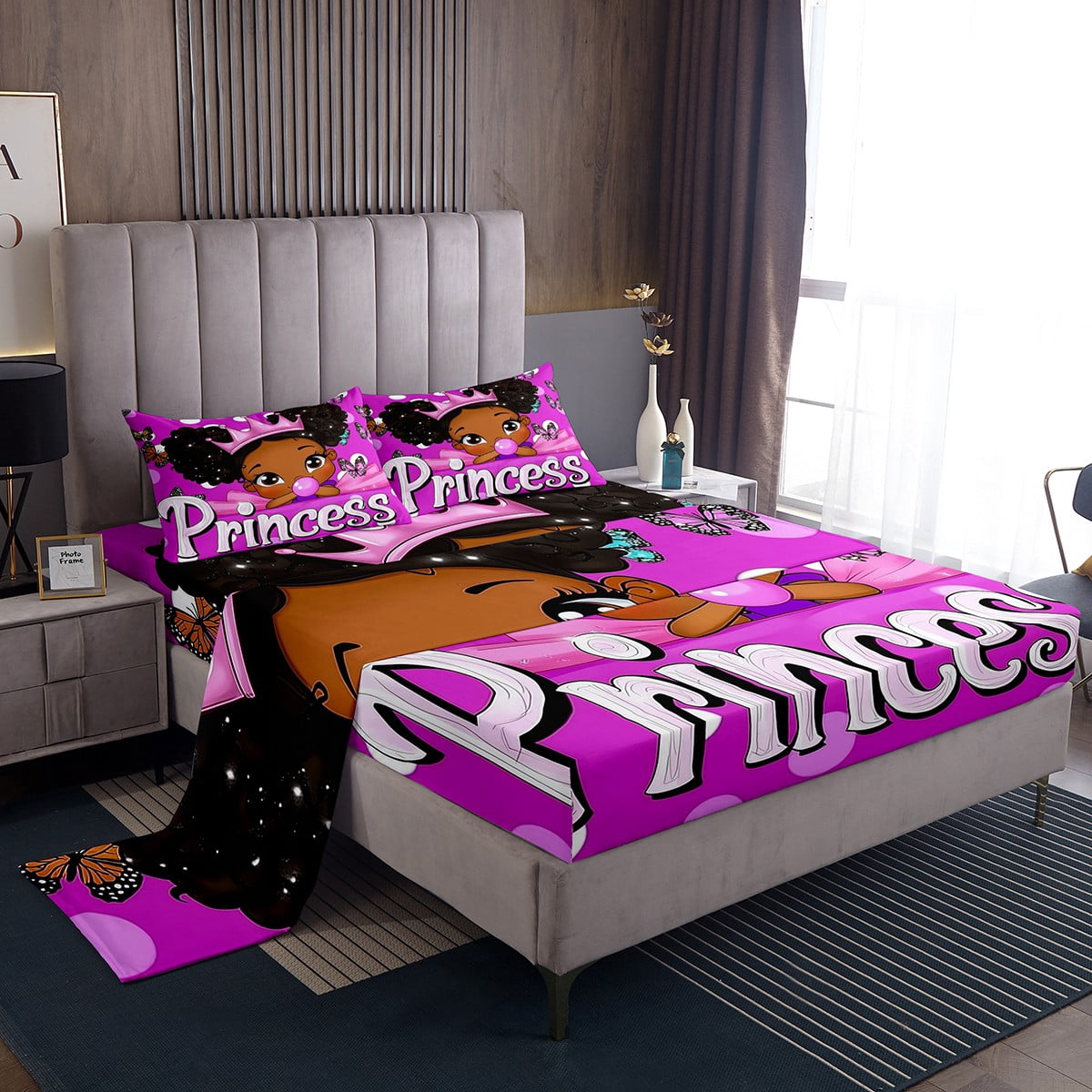 Black Sheets Afro Full Bed Sheets, American Black Sheet Set Black Magic ...