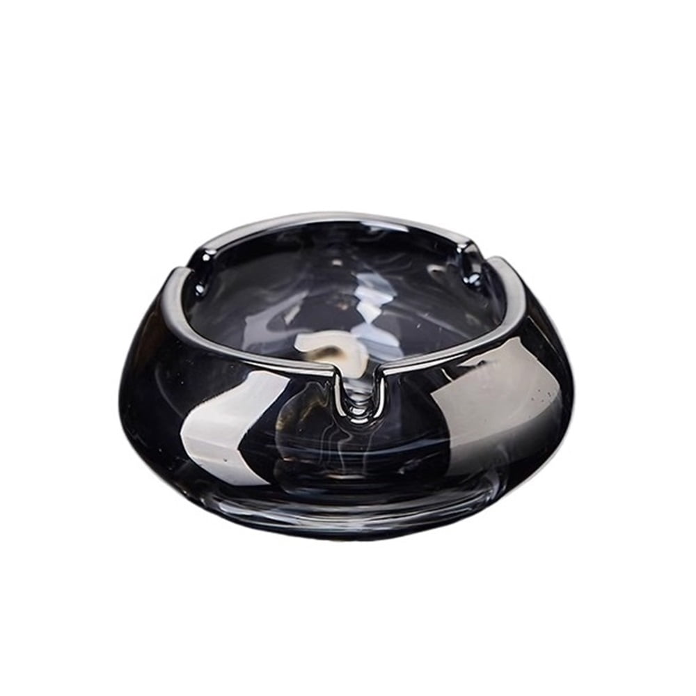Black Glass Ashtray Hotel Home Living Room Office Transparent Ashtray ...