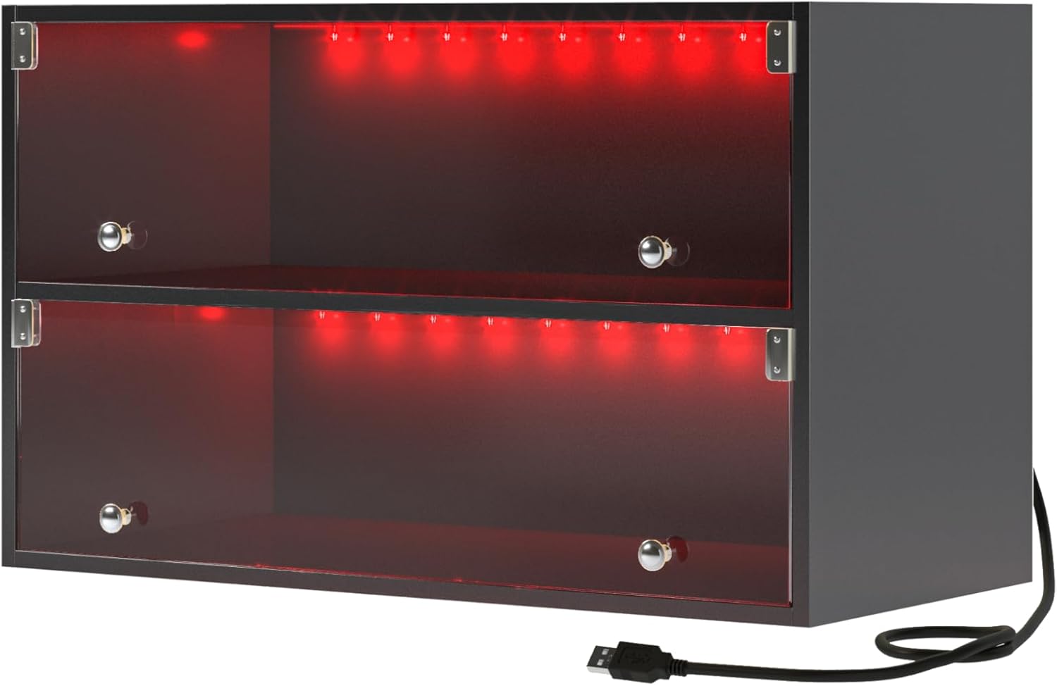 Black Glass Door Shoe Box Sneaker Display Case With Rgb Led Lights ...