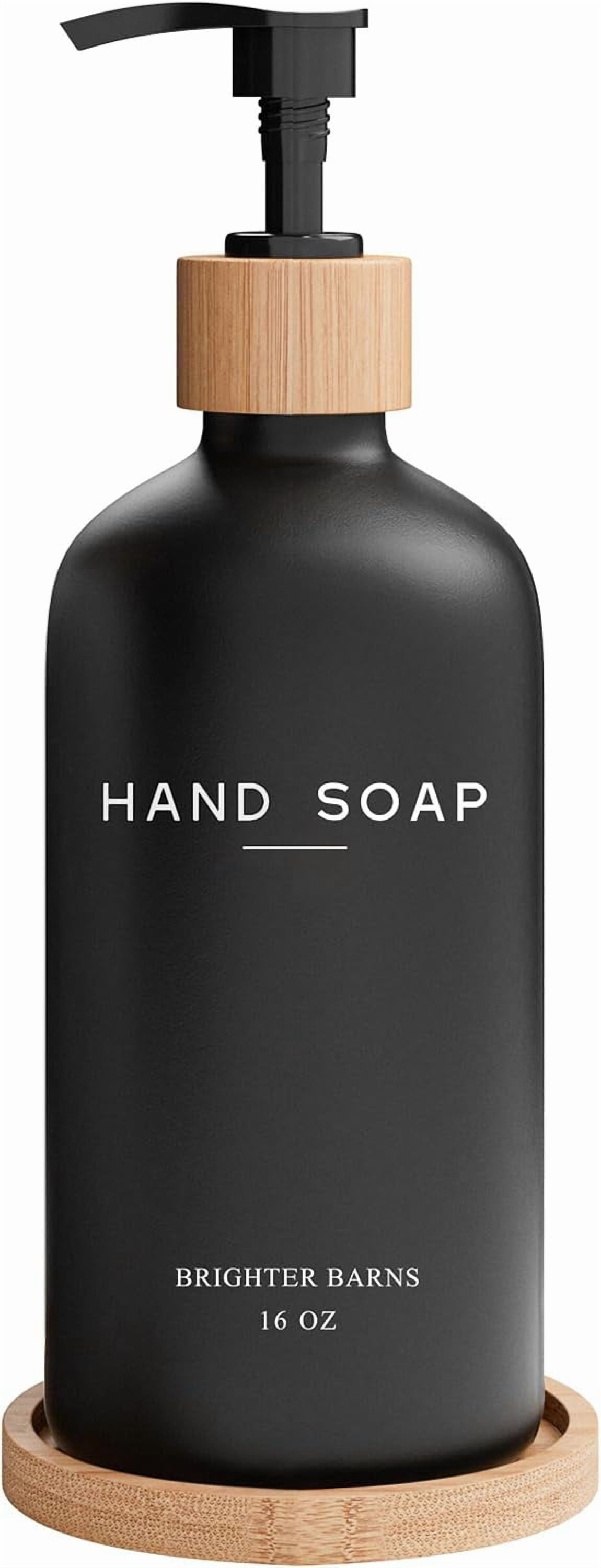 Black Glass Hand Soap Dispenser Bathroom Set by - with Tray Pump Bottle ...