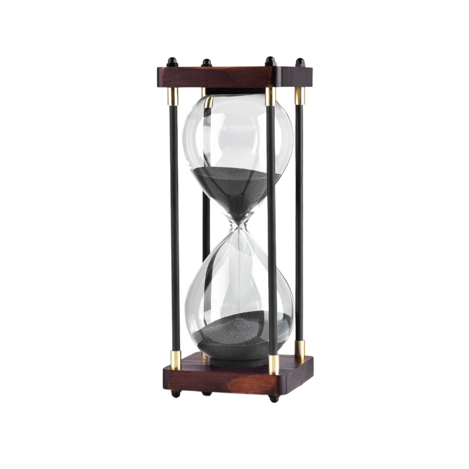 Black Glass Hourglass Timer With 30-Minute Cycle, Anti-Fall Design And ...