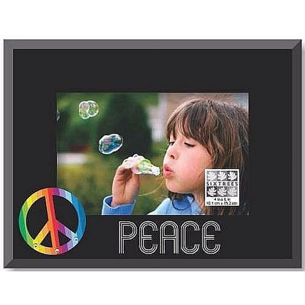 Black Glass RAINBOW PEACE frame by Sixtrees - 4x6 - Walmart.com