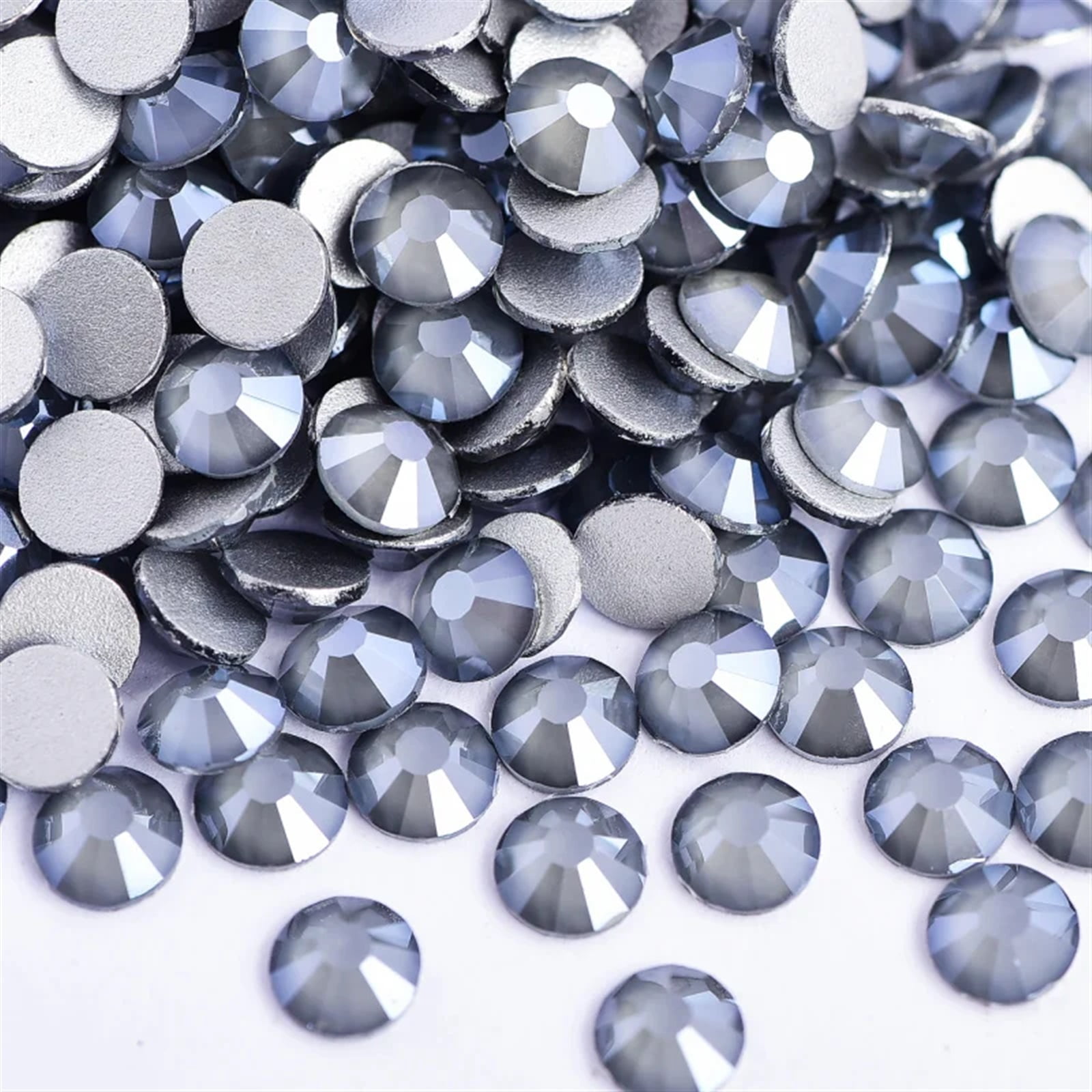 Black Glass Strass Nail Art Rhinestones Flatback Jet Glue On Stones Non ...