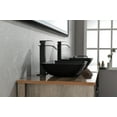 Black Glass Vessel Sink Set - 13” Rectangular with Matte Black Faucet ...