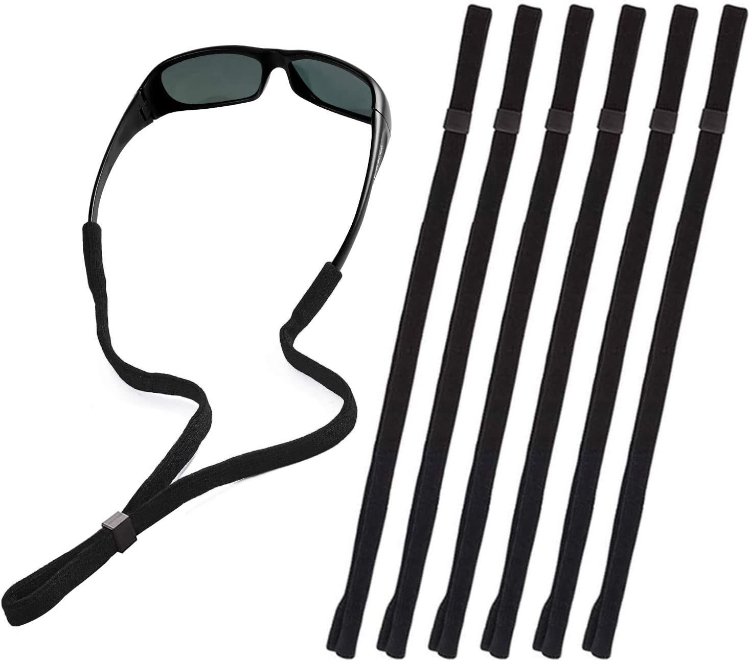 Black Glasses Strap, Sports Sunglasses & Eyeglasses Holder Straps for ...